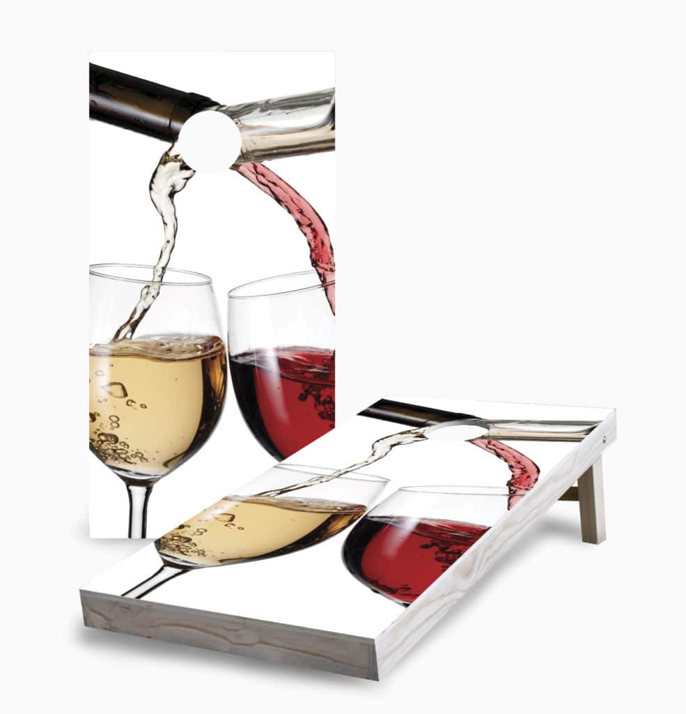 Red & White Wine Cornhole Game
