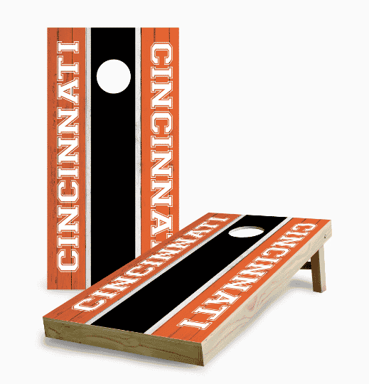 Football Team Stripe Cornhole Game Set | Board & Bags