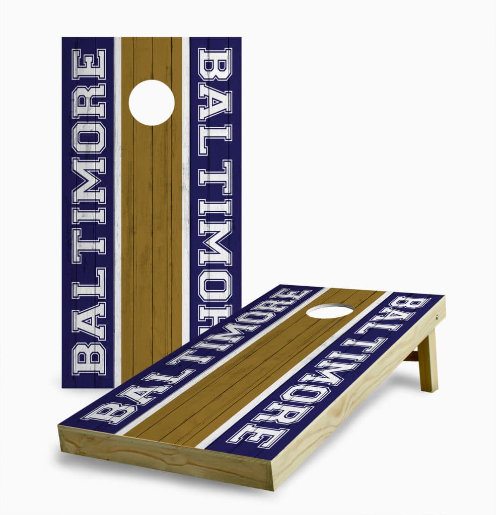 Baltimore Ravens Striped Cornhole Game Set | Board & Bags