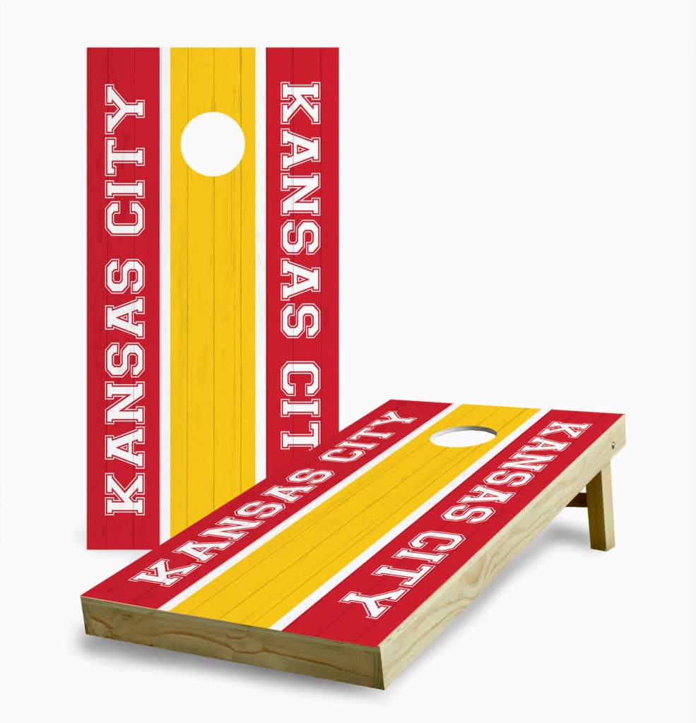 Kansas City Chiefs Striped Cornhole Game Set | Board & Bags