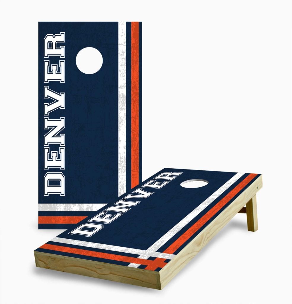 Denver Broncos Cornhole Game Set - 4 Stripe | Board & Bags