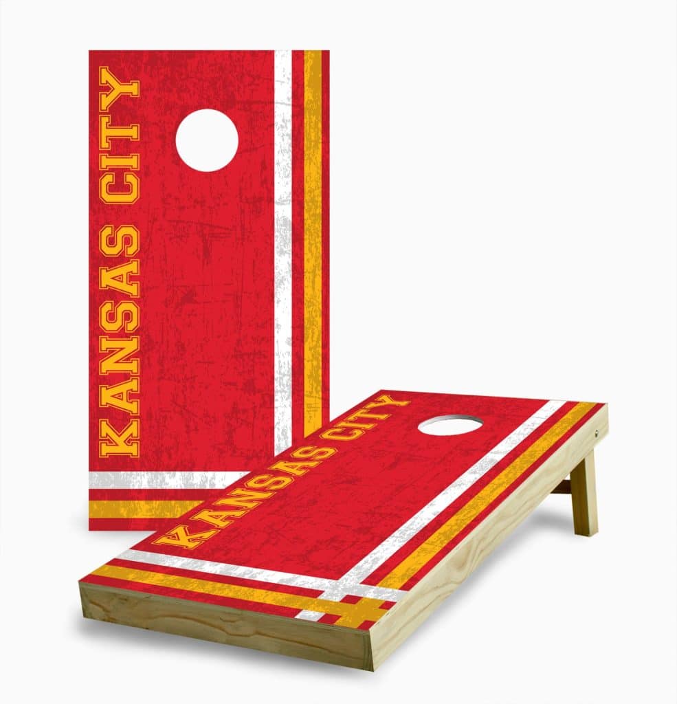 Kansas City Chiefs Cornhole Game - 4 Stripe | Board & Bags