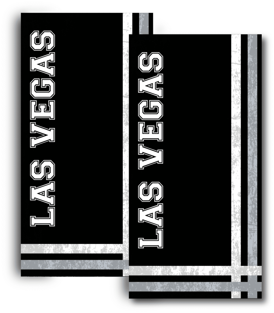 Las Vegas Raiders Cornhole Wraps | 4 Stripe Design