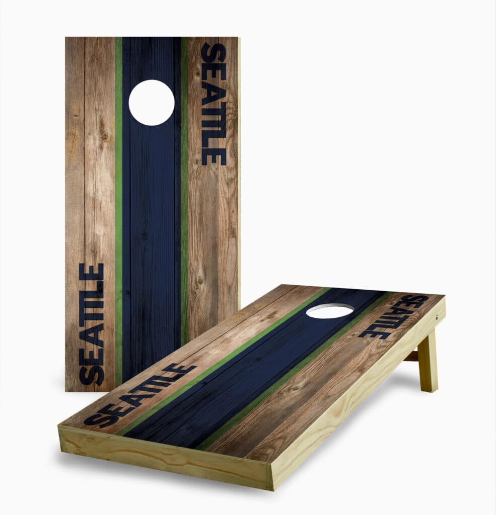 Seattle Seahawks Stained Stripe Cornhole Game Set