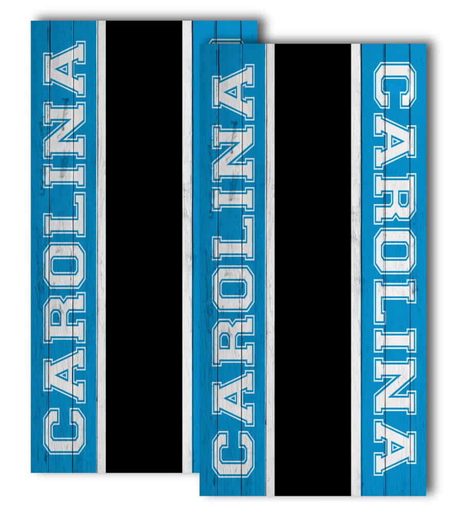 Carolina Panthers Cornhole Wraps | Middle Stripe Design