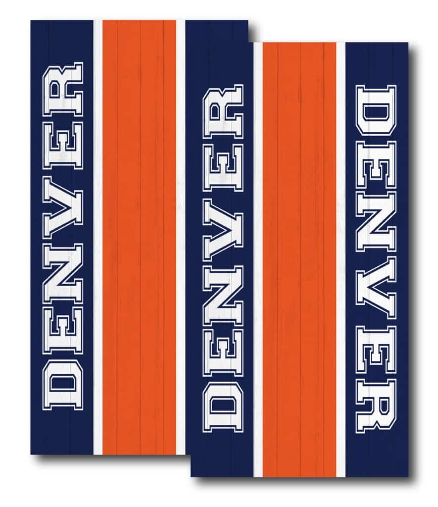 Denver Broncos Cornhole Wraps | Middle Stripe Design