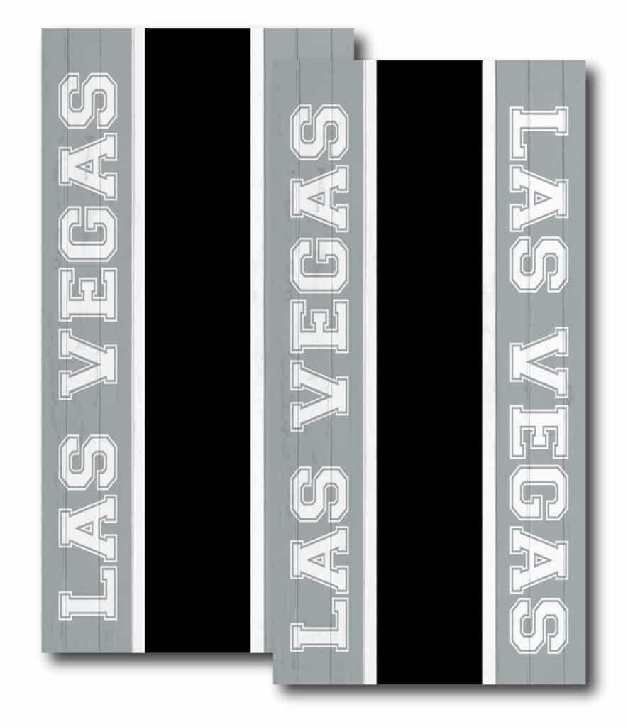 Las Vegas Raiders Cornhole Wraps | Middle Stripe Design